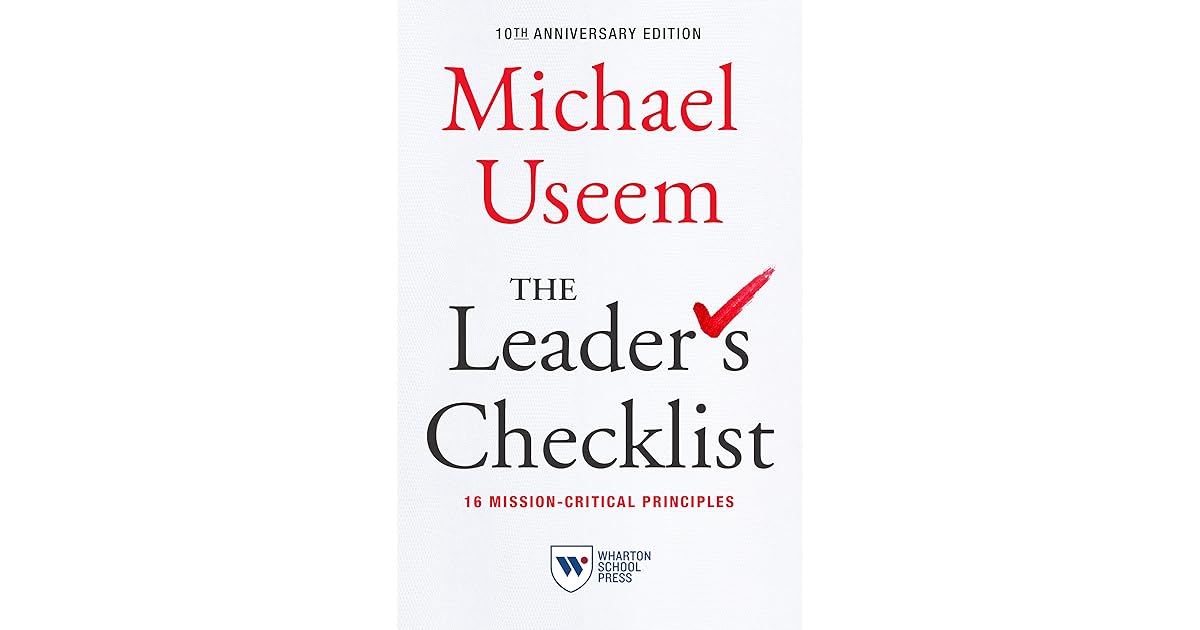 Book giveaway for The Leader's Checklist by Michael Useem Sep 26-Oct 10 ...
