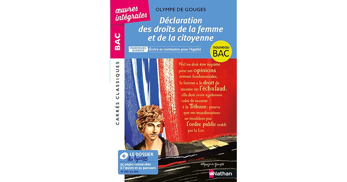 Déclaration des droits de la femme et de la citoyenne de Olympe de ...