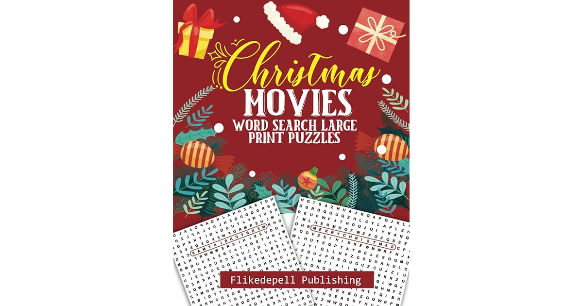 Christmas Movies Word Search Large Print Puzzles: Christmas Themed ...