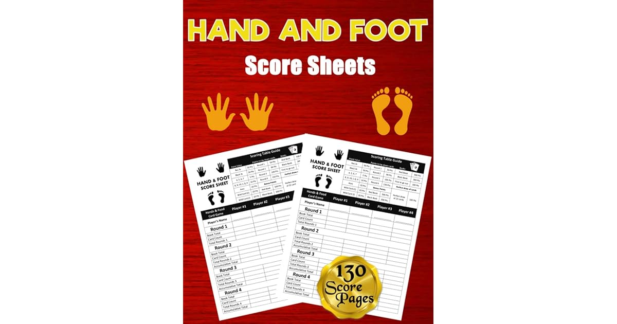 Hand and Foot Score Sheets: 130 Large Score Pads for Scorekeeping ...