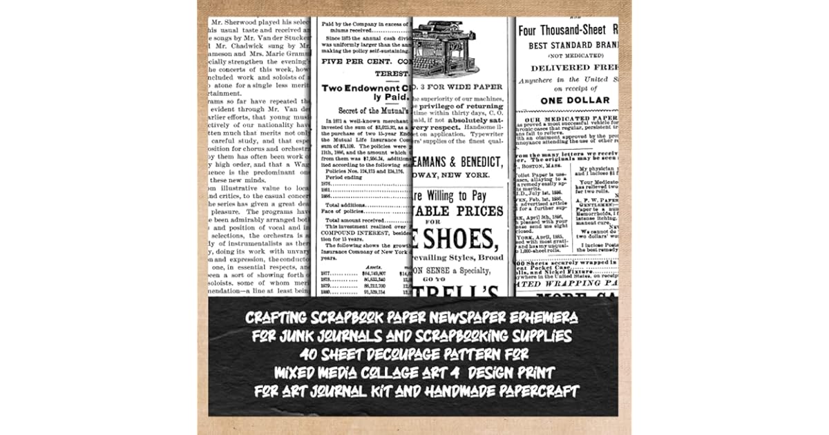 crafting scrapbook paper newspaper ephemera for junk journals and ...