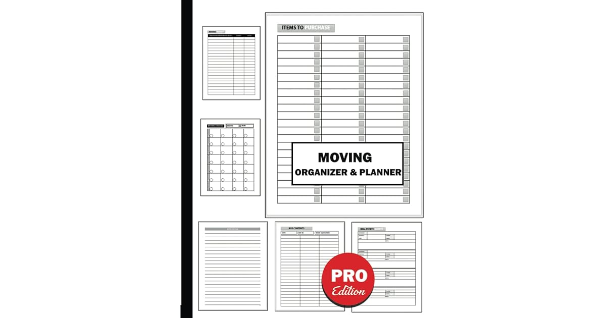 Moving Organizer and Planner: Moving Inventory Log Book, Packing Tasks ...