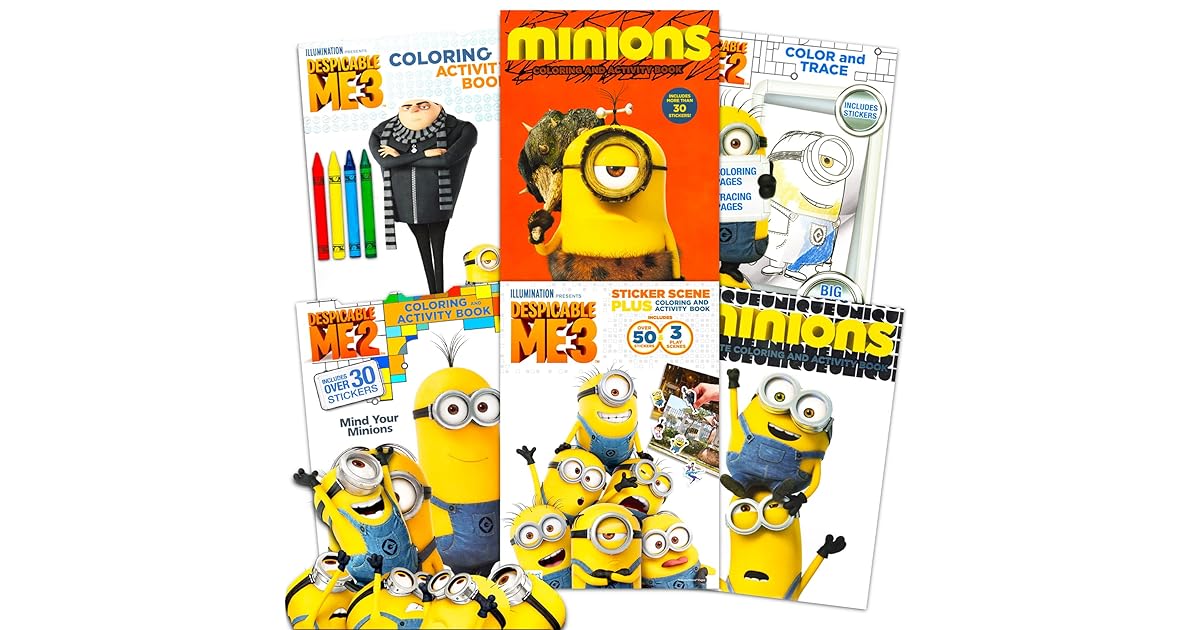 Despicable Me Minions Coloring Book Super Set for Kids - 6 Jumbo ...