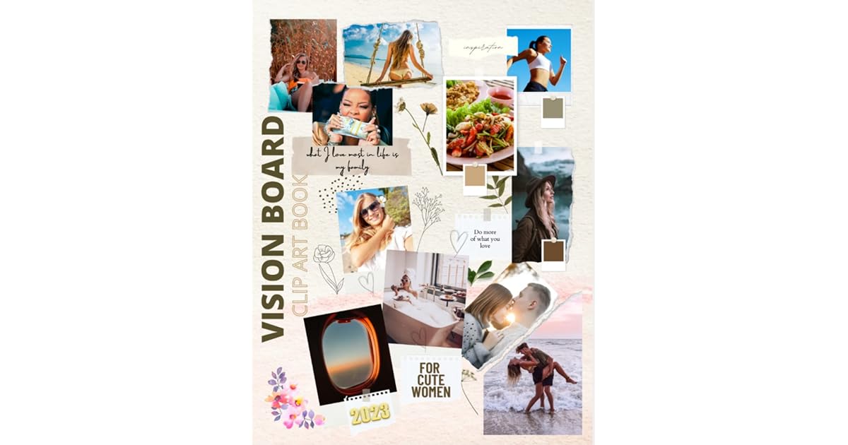2023 Vision Board Clip art for cute women : Pictures, Quotes ...