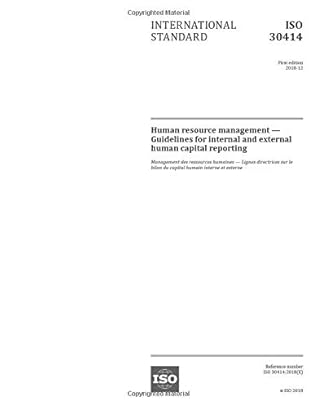 ISO 30414:2018, First Edition: Human resource management - Guidelines ...