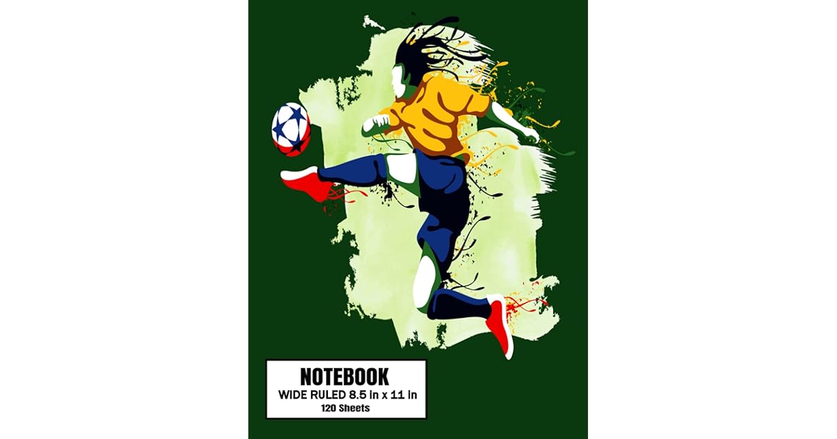Soccer Composition Notebook Wide Ruled: Line Paper Soccer Notebook for ...