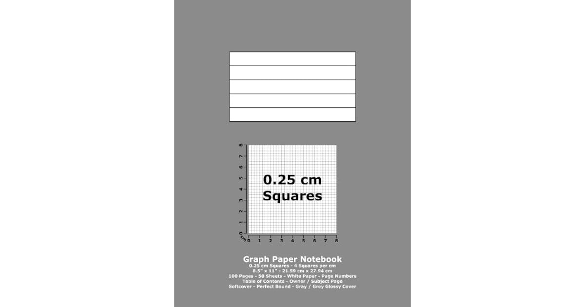 Graph Paper Notebook: 0.25 cm Squares - 8.5" x 11" - 21.59 cm x 27.94 ...