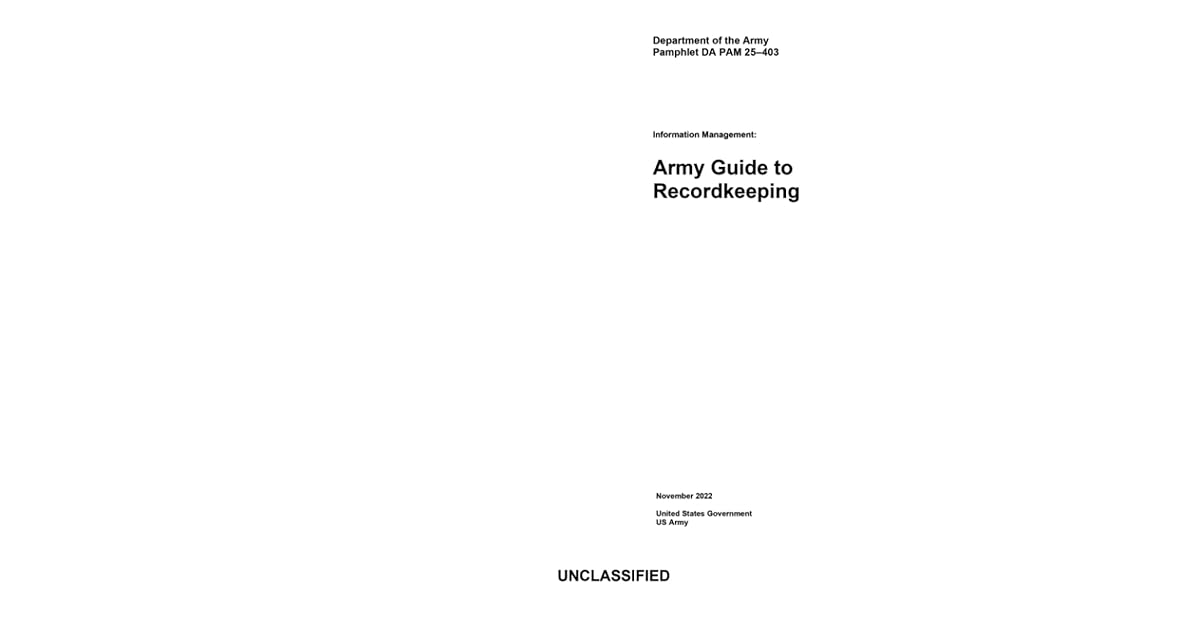 Department of the Army Pamphlet DA PAM 25-403 Information Management ...